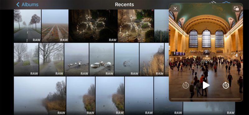 Picture-in-Picture Video Playback in ProCamera